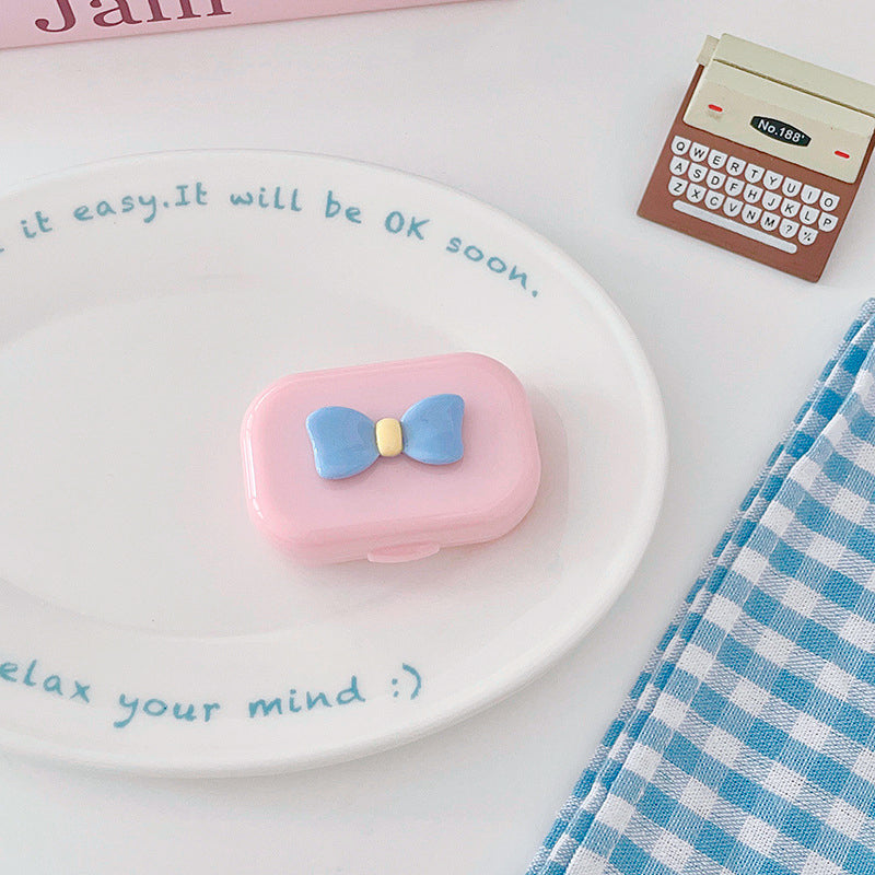 Cute Bow Pastel Travel Lens Case | PinkyParadise