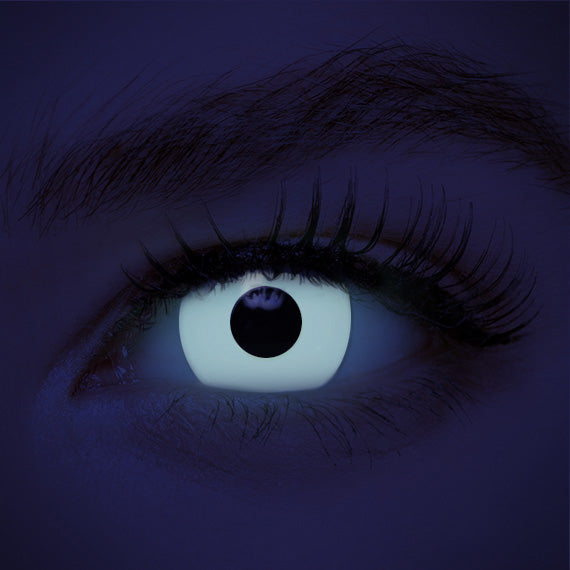 White Eye UV Reactive Contact Lenses for Cosplay & Halloween [Yearly ...