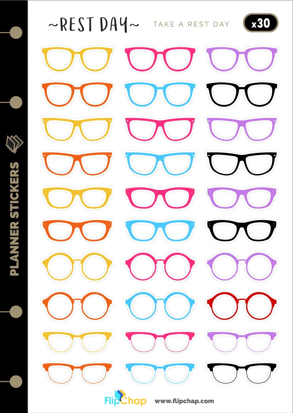 Colorful Glasses Stickers - PinkyParadise