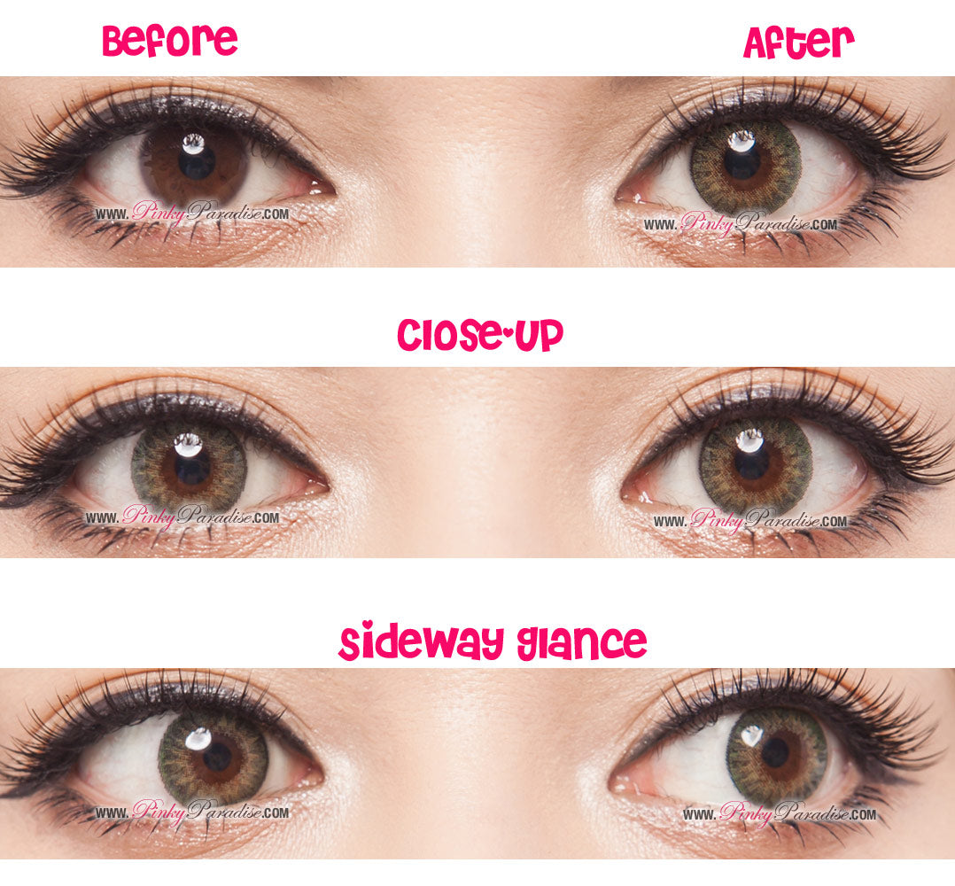 Geo Tri Color Green Circle Lenses (Colored Contacts) | PinkyParadise